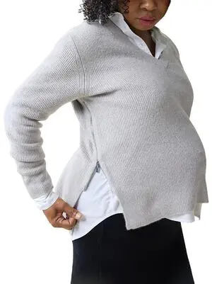 INGRID & ISABEL Maternity Side Zip Sweater