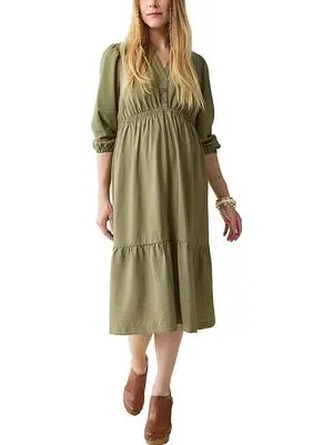 INGRID & ISABEL Empire Waist Maternity Dress - Olive