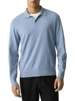 Theory Goris Collared Sweater - Light Blue Lake Melange