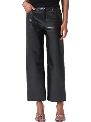 AGOLDE Ren High-waisted Leather-blend Pants - Detox