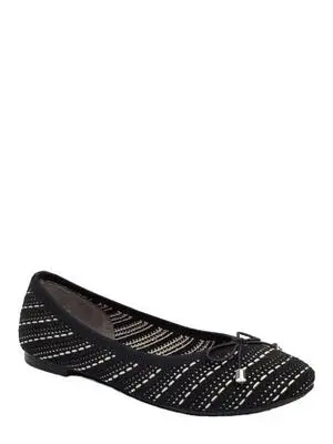 Me Too Saylor Ballet Flat - Black/ivory Dot