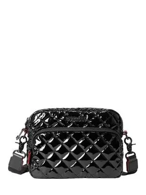 Mz Wallace Small Metro Quilted Nylon Camera Bag Black Lacquer