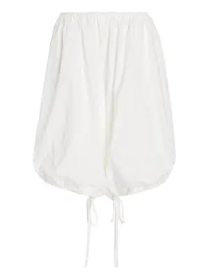 COLLEEN ALLEN Gathered Cotton Bloomer Shorts - White