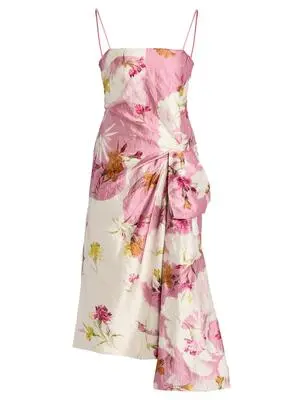 ERDEM Draped Bow Midi Dress