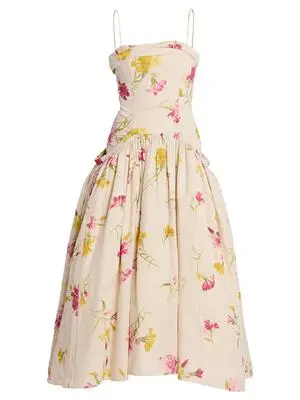 Erdem Full-skirt Midi Dress - White