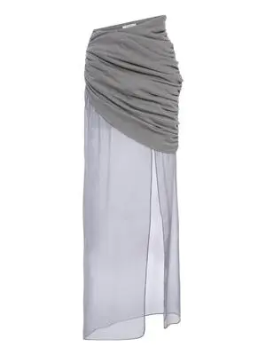 NENSI DOJAKA Ingrid Sheer-hem Draped Skirt - Light Grey