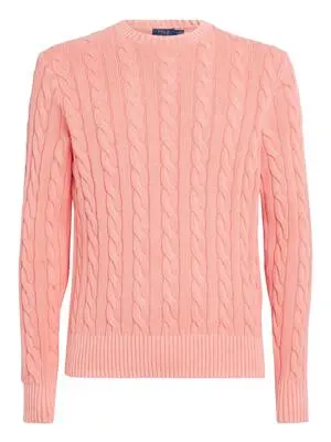 Polo Ralph Lauren Cotton Cable-Knit Sweater Pink