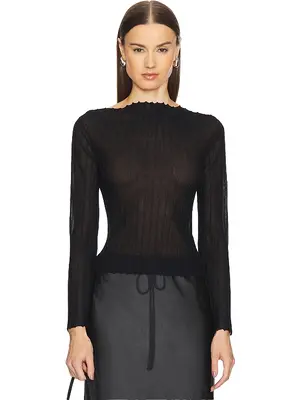 L'academie By Marianna Blake Knit Top - Black