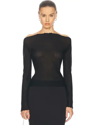 L'academie By Marianna Blake Knit Top - Black