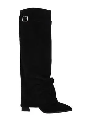 Free People Felicity Foldover Suede Boots - Black