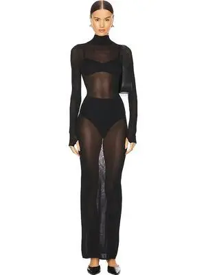 L'academie Reyes Maxi Knit Dress - Black