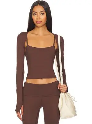 WELLBEING + BEINGWELL Loungewell Light Tate Shrug - Brown