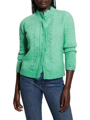 Guess GUESS Macie Pointelle Cardigan Sea Glass Green