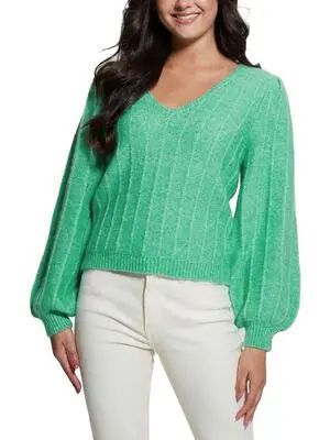 Guess Madeline Pointelle Detail Sweater - Sea Glass Green