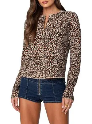 EDIKTED Print Cardigan - Leopard