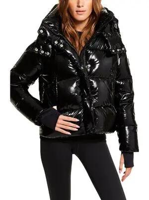 Sam. SAM. Jordy Water Resistant Down Puffer Coat Caviar