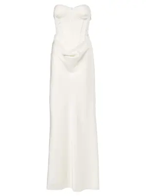 ROTATE BY BIRGER CHRISTENSEN Bridal Embellished Satin Corset Dress - White