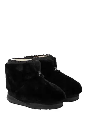 BOGNER Bogner Shearling-Trimmed Leather Ankle Boots
