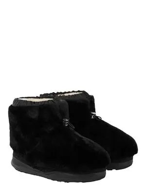 Bogner Shearling-trimmed Leather Ankle Boots - Black