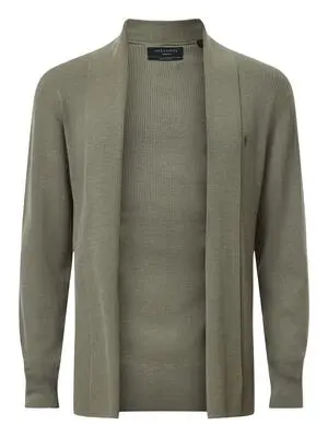 ALLSAINTS Merino Wool Mode Cardigan Green