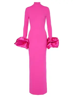 Solace London Viviana Satin-trimmed Gown - Pink