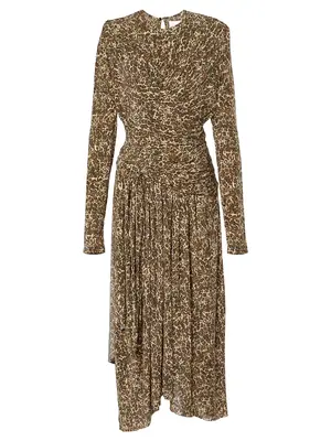 Isabel Marant Étoile Zeidi Leopard-print Draped Maxi Dress - Brown