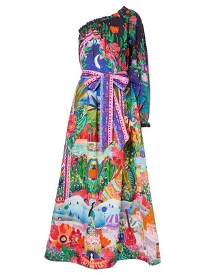 Camilla Midnight Muse One-shoulder Maxi Dress - Multicoloured