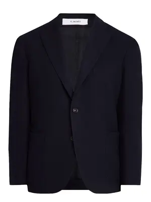Boglioli Solid Wool Sport Coat - Navy