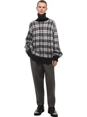 Helmut Lang Brushed Turtleneck Sweater - Medium Black Check