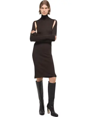 Helmut Lang Air Turtleneck Sweater Dress - Espresso