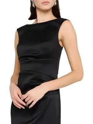 AIDAN MATTOX Aidan Mattox Sleeveless Stretch Mikado Midi Dress