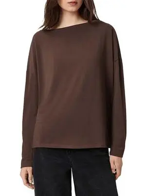 ALLSAINTS Rita Oversized Tee - Bitter Brown