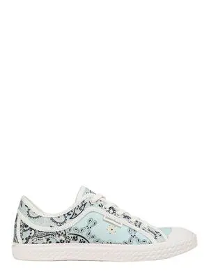 Zimmermann Floral-print Linen Sneakers - Sky Blue