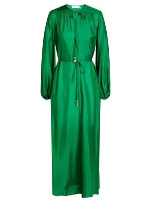 Zimmermann Tiedye Silk-Habotai Maxi Dress Green