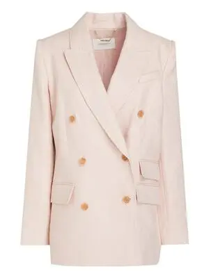 Zimmermann Double-breasted Linen Blazer - Blush