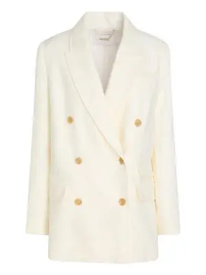 Zimmermann Double-breasted Linen Blazer - Ivory