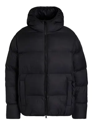MSGM Quilted Shell Hooded Down Jacket - Black