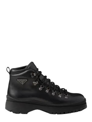 Prada Brixxen Leather Boots - Black
