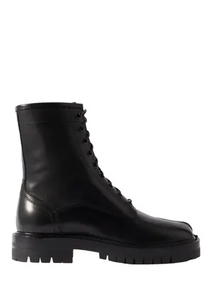 MAISON MARGIELA Tabi Leather Ankle Boots - Black