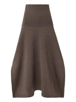 LEMAIRE Wool And Cotton-blend Jersey Midi Skirt - Brown