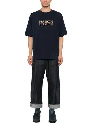 Maison Kitsuné Gradient-logo T-shirt - Blue