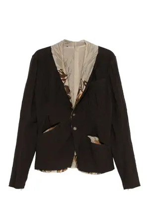 CHIAHUNG SU Contrasting-trim Blazer - Brown