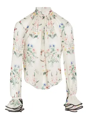GIAMBATTISTA VALLI Giambattista Valli Floral-Print Silk Blouse
