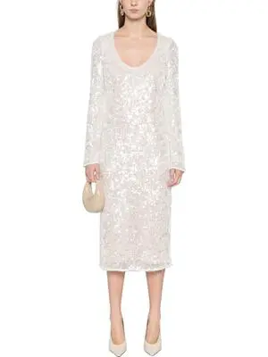 Patrizia Pepe Sequin-embellished Midi Dress - White