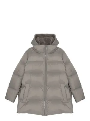 YVES SALOMON Hooded Puffer Jacket - Grey