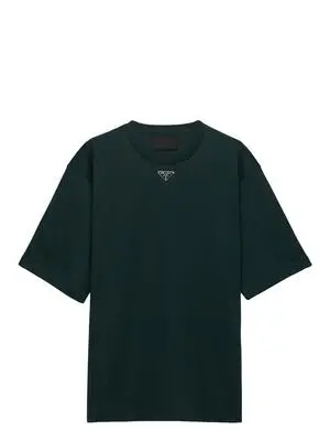 Prada Triangle Logo Cotton T-shirt - Green