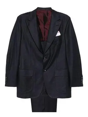 Kiton Checkered Suit - Blue