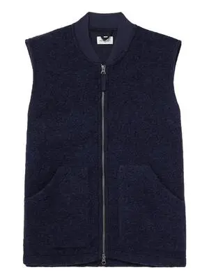 Hartford Boiled Wool-blend Fleece Gilet - Blue