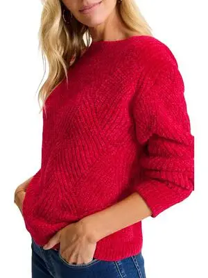 Tommy Bahama Tommy Bahama Shell St. Luna Boat Neck Sweater Tango Red
