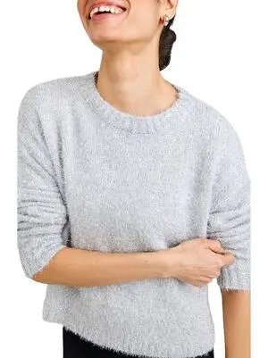 Bella Dahl Slouchy Metallic Sweater - Silver Shimmer